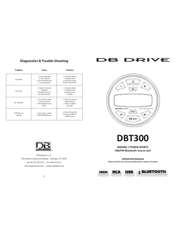 DB Drive DBT300 Operation Manual | Manualzz