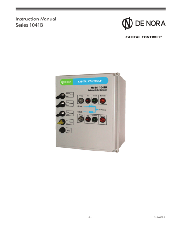 De Nora Capital Controls 1041B Series Instruction Manual | Manualzz