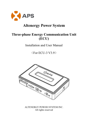 APS ECU-3 V3.9 Installation And User Manual | Manualzz