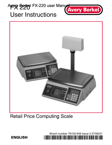 Avery Berkel FX220 User Instructions | Manualzz