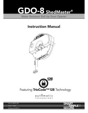 Automatic Technology GDO-8 ShedMaster Instruction Manual | Manualzz