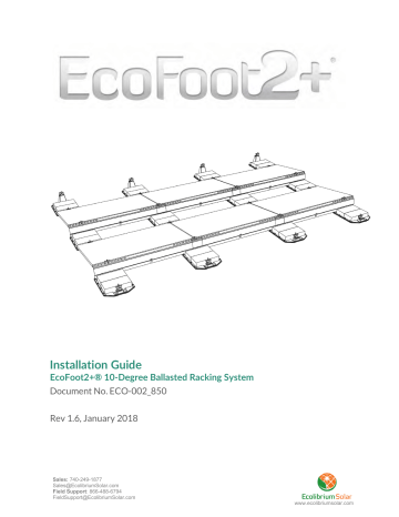 Ecolibrium Solar EcoFoot2+ Installation Manual | Manualzz