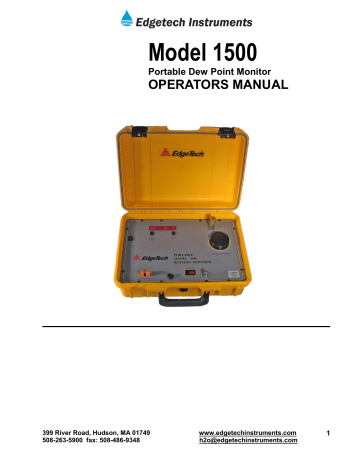 Edgetech 1500 Operator's Manual | Manualzz