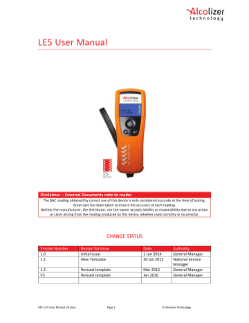 Alcolizer Druglizer LE5 User Manual | Manualzz