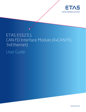 ETAS ES523 User's guide | Manualzz