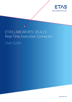 ETAS LABCAR-OPERATOR - Getting Started, Getting started guide, User Guide, User's Guide ...