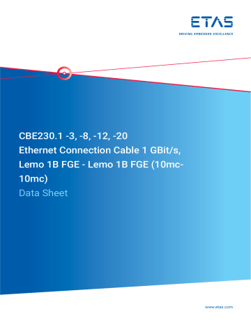ETAS XETK Interface Cable Users Guide | Manualzz