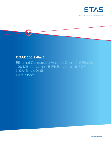 ETAS XETK Interface Cable Users Guide | Manualzz
