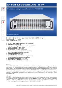 Elektro-Automatik EA-PSI 91000-40 WR 3U SLAVE - Datasheet, Owner's manual | manualzz.com