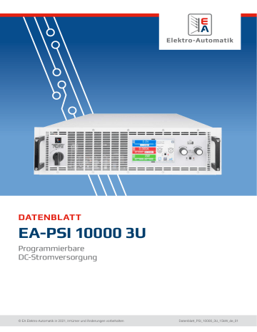 Elektro-Automatik EA-PSI 10360-40 3U DC Laboratory Power Supply Datenblatt | Manualzz