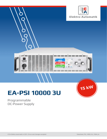 Elektro-Automatik EA-PSI 12000-20 3U DC Laboratory Power Supply Datasheet | Manualzz