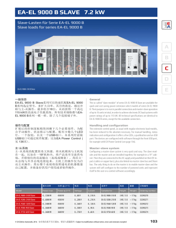 Elektro-Automatik EA-EL 9750-60 B 3U Slave DC Electronic Load Datasheet | Manualzz