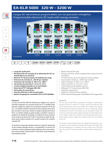 Elektro-Automatik EA-ELR 5000 Rack 6U DC Electronic Load Datasheet | Manualzz