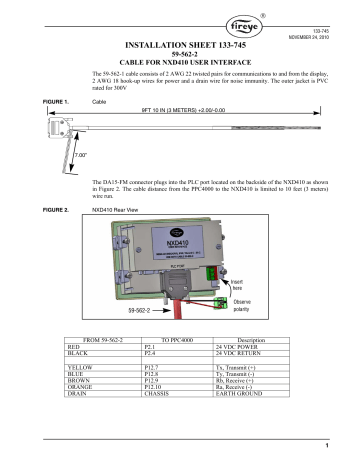 Fireye Cable Technical Instructions | Manualzz