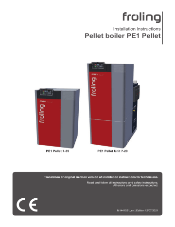 Froling PE1 Pellet Installation Instructions | Manualzz