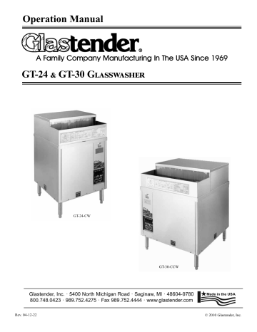 Glastender GT-24-CW-240 Operation Manual | Manualzz