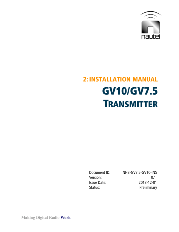 Nautel GV10 / GV7.5 Installation Manual | Manualzz