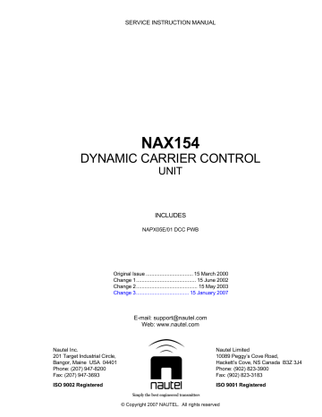 Nautel Dynamic Carrier Control Unit Technical Manual | Manualzz