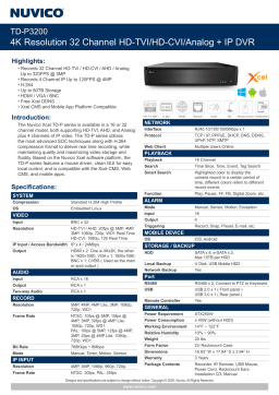 Nuvico TD-P3200 - Data Sheet, User manual