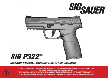 Sig Sauer P322 Pistol Owner's Manual | Manualzz