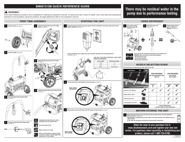 Black Max bm80721sb 1800 PSI Electric Pressure Washer Owner's Manual | Manualzz