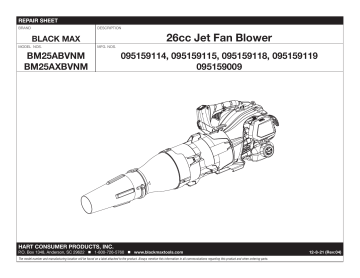 Black Max bm25axb Jet Fan Blower Owner's manual | Manualzz