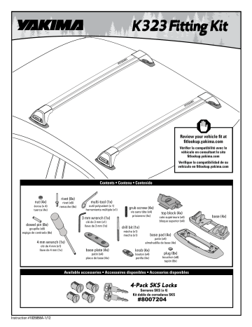 Yakima K323 Permanent Mount Fitting Kit Instructions | Manualzz