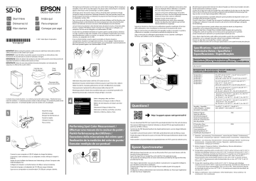 Epson SD-10 Spectrophotometer Installationsanleitung | Manualzz