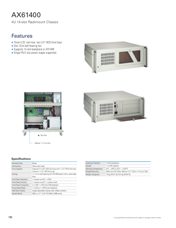 Axiomtek AX61400 Industrial Chassis Datasheet | Manualzz
