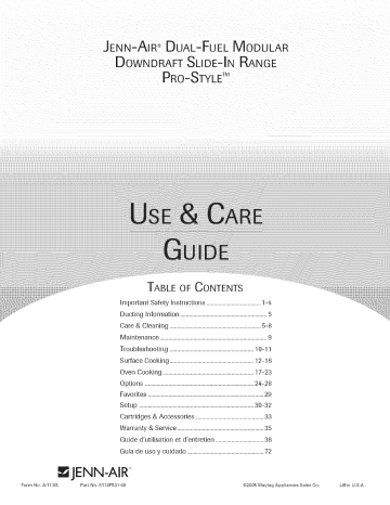 Jenn-Air JDS9865BDP Dual-Fuel Slide-In Range Owner's Manual | Manualzz