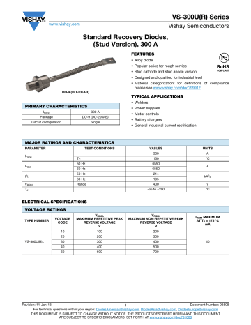Vishay VS-300U10A Data Sheet | Manualzz