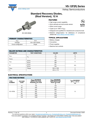 Vishay VS-12F10 Data Sheet | Manualzz