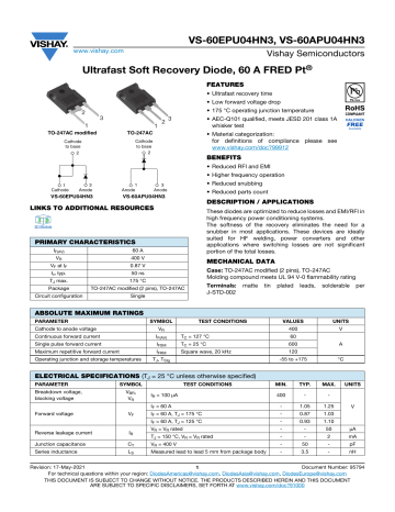 Vishay VS-60EPU04HN3 Data Sheet | Manualzz