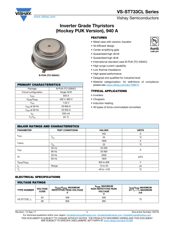 Vishay VS-ST733C04LFL1 Data Sheet | Manualzz
