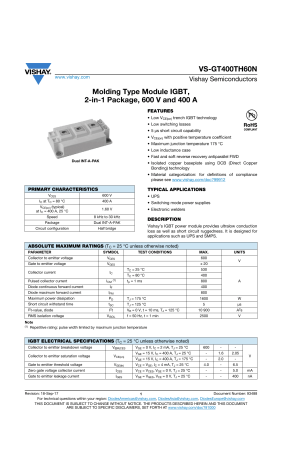 Vishay VS-GT400TH60N Data Sheet | Manualzz