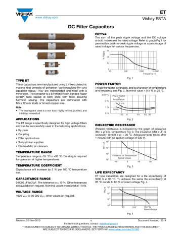Vishay ET Series Data Sheet | Manualzz