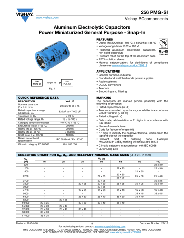 Vishay 256 PMG-SI Data Sheet | Manualzz