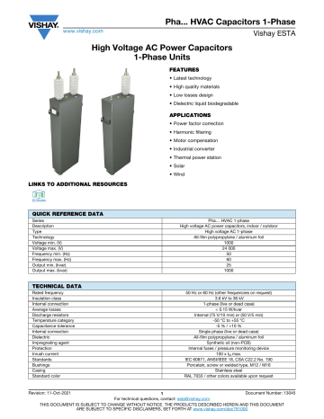 Vishay Pha… HVAC Data Sheet | Manualzz