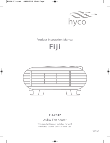 Hyco FH-201Z Fiji Fan Heater 2.0kW Instruction Manual | Manualzz