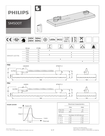 Philips SM500T LED79S/840 PSU WB GR Instructions | Manualzz