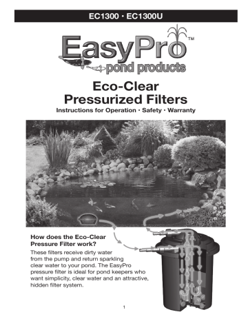 EasyPro Eco-Clear EC1300/1300U Pressure Filter Instructions | Manualzz