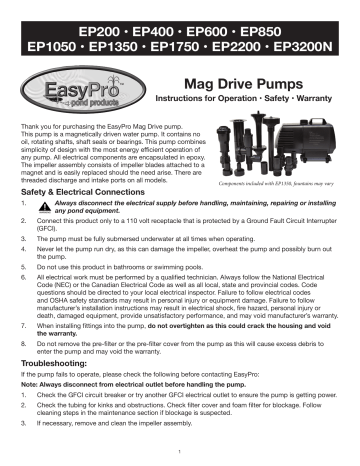EasyPro EP200-EP3200N Mag Drive Pump Manual | Manualzz