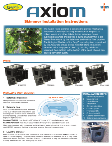 EasyPro Axiom Skimmer Instructions | Manualzz