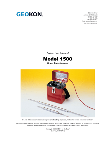 Geokon 1500 Linear Potentiometer Owner's Manual | Manualzz