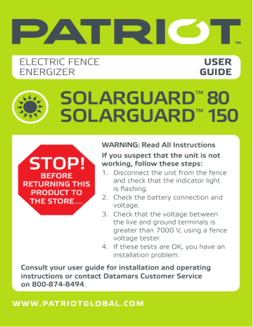 Patriot SolarGuard 80 and 150 User Guide | Manualzz