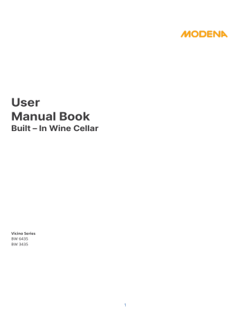 Modena BUILT-IN WINE COOLER BW 6435 Owner's Manual | Manualzz