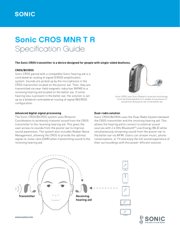 Sonic Radiant CROS miniRITE T R Specification Guide | Manualzz