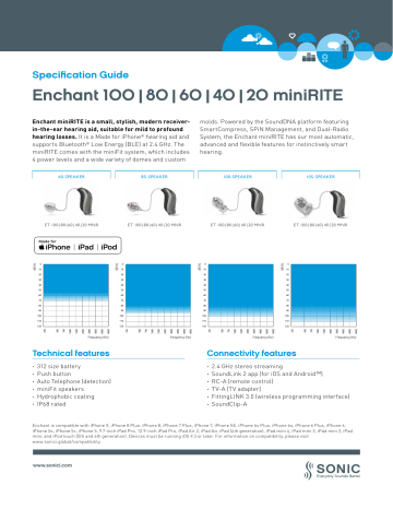 Sonic Enchant miniRITE Specification Guide | Manualzz