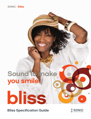 Sonic Bliss Specification Guide | Manualzz