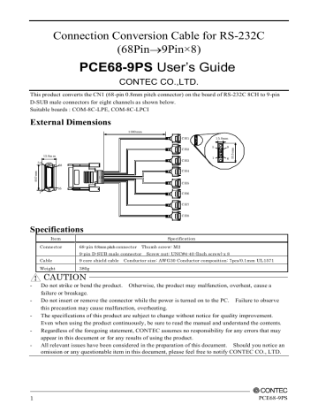 Contec PCE68-9PS Owner Manual | Manualzz
